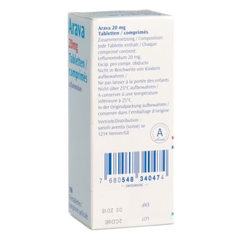 Arava Filmtabl 20 mg Ds 100 Stk | Sun Store Apotheke