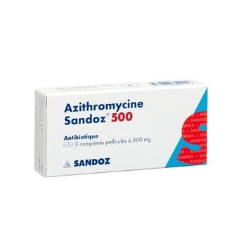 AZITHROMYCINE Sandoz cpr pell 500 mg blist 3 pce | Pharmacie Sun Store