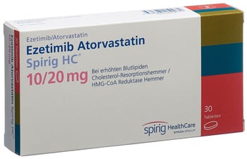 EZETIMIBE ATORVASTATINE Atorvast Spirig HC Tabl 10 mg/20 mg Blist 30 ...