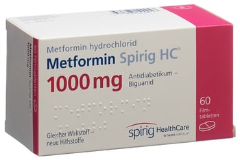 METFORMINE Spirig HC Filmtabl 1000 mg Blist 60 Stk | Sun Store Apotheke