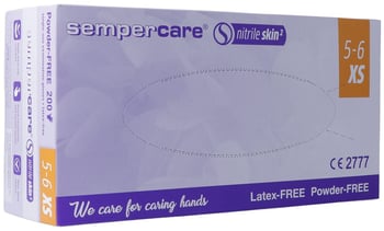 SEMPERCARE Nitrile Skin Handschuhe XS puderfrei unsteril 200 Stk | Sun Store Apotheke
