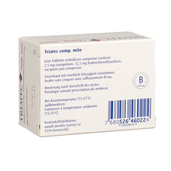 TRIATEC comp. mite Tabl 2.5/12.5 mg Blist 100 Stk | Sun Store Apotheke