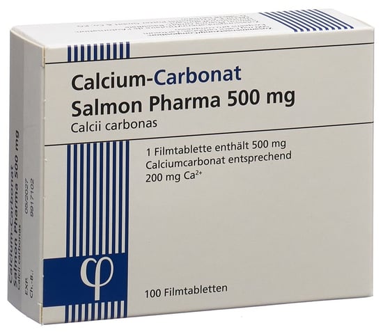 CALCIUM CARBONAT Salmon Pharma Filmtabl 500 mg Blist 100 Stk | Sun ...