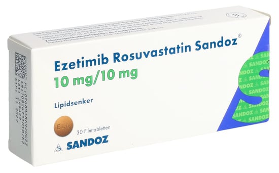 EZETIMIBE ROSUVASTATINE Sandoz Filmtabl 10 mg/10 mg Blist 30 Stk | Sun ...