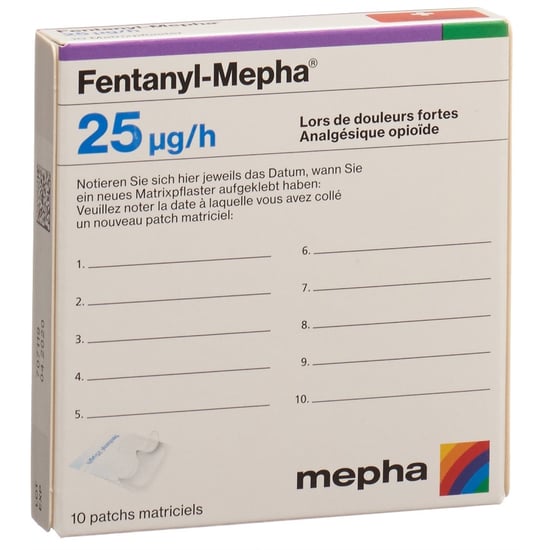 FENTANYL Mepha patchs mat 25 mcg/h 10 pce | Pharmacie Sun Store