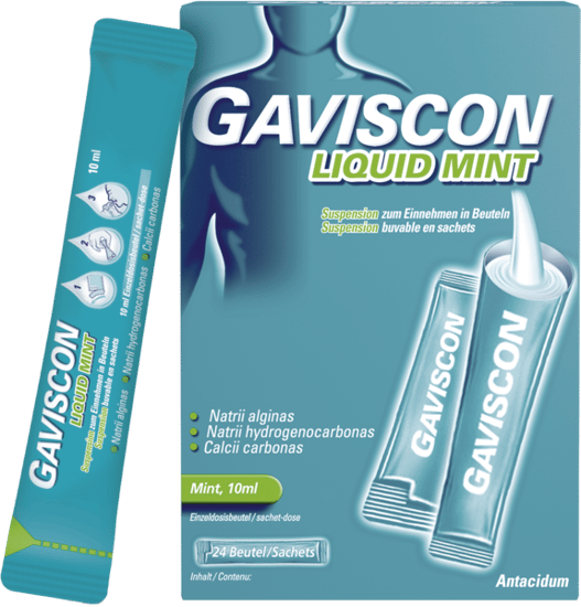 GAVISCON liquid mint susp dans sachets sach 10 ml | Pharmacie Sun Store