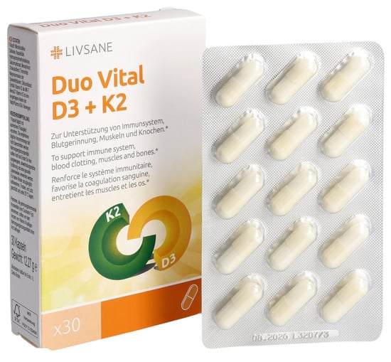 LIVSANE duo vital D3 + K2 caps blist 30 pce | Farmacia Sun Store