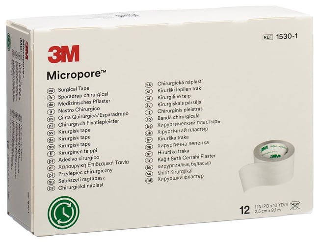 MICROPORE Rollenpflaster ohne Dispenser 25mmx9.14m weiss 12 Stk | Sun ...