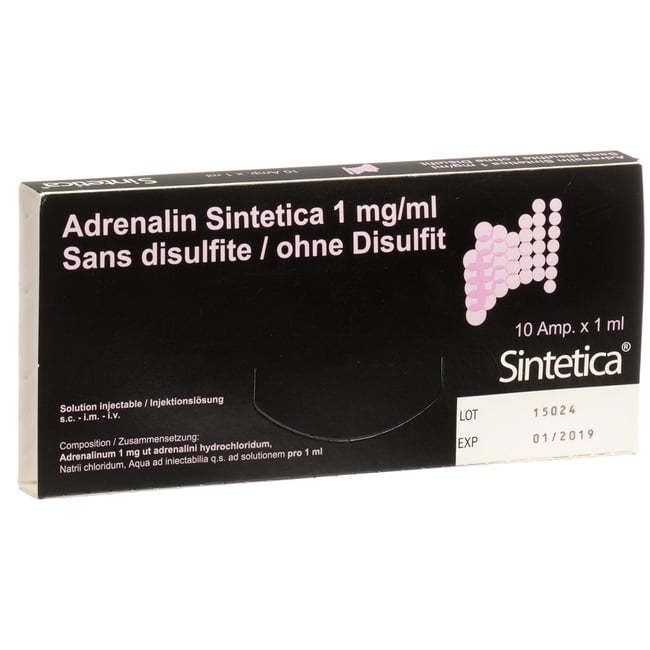 ADRENALINE Sint sol inj 1 mg/ml sans disulfite 1ml amp 1 ml | Pharmacie ...