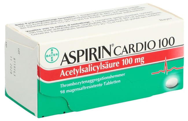 ASPIRINE Filmtabl 100 mg Blist 98 Stk | Sun Store Apotheke