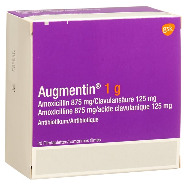 AUGMENTIN cpr pell 1 g adult blist 20 pce | Pharmacie Sun Store