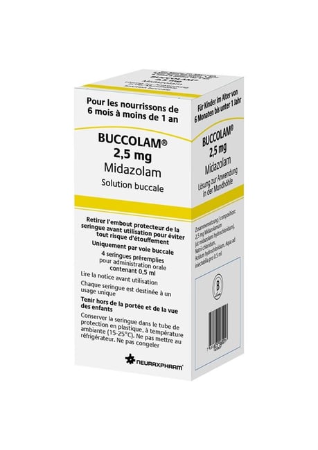 BUCCOLAM sol 2.5 mg/0.5ml buccale ser pré 4 pce | Pharmacie Sun Store