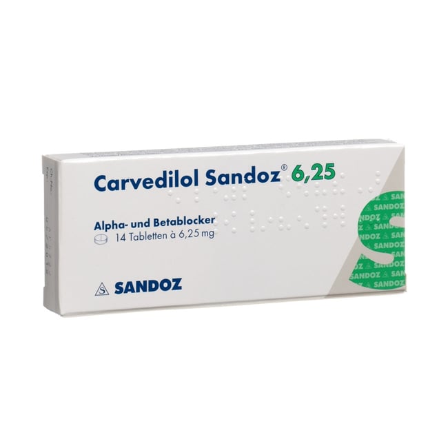 CARVEDILOL Sandoz cpr 6.25 mg blist 14 pce | Pharmacie Sun Store