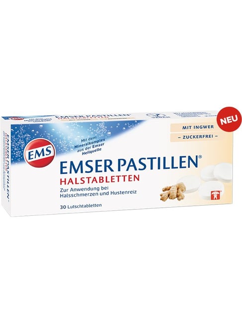 EMSER Pastillen zuckerfrei mit Ingwer Blist 30 Stk | Sun Store Apotheke