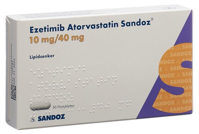 EZETIMIBE ATORVASTATINE Atorvast Sandoz Filmtabl 10/40mg Blist 30 Stk ...