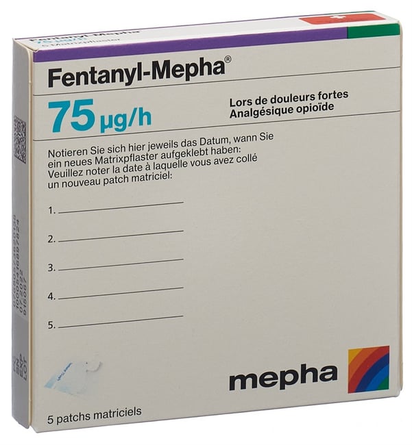 FENTANYL Mepha patchs mat 75 mcg/h 5 pce | Pharmacie Sun Store