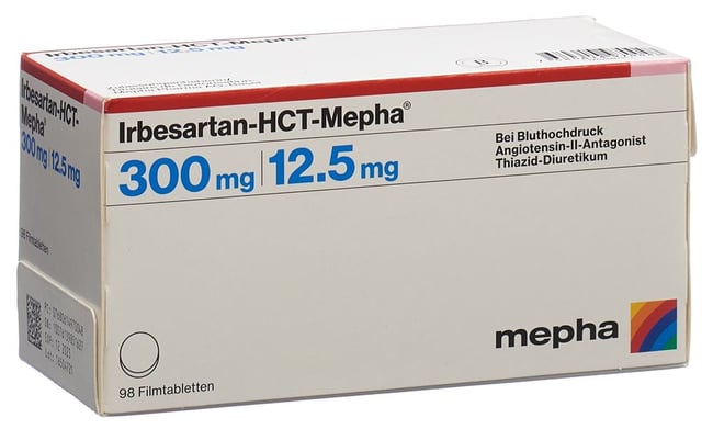 IRBESARTAN HCT Mepha cpr pell 300/12.5 blist 98 pce | Pharmacie Sun Store