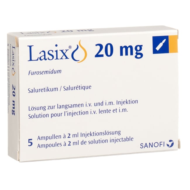 LASIX sol inj 20 mg/2ml amp 2 ml | Pharmacie Sun Store