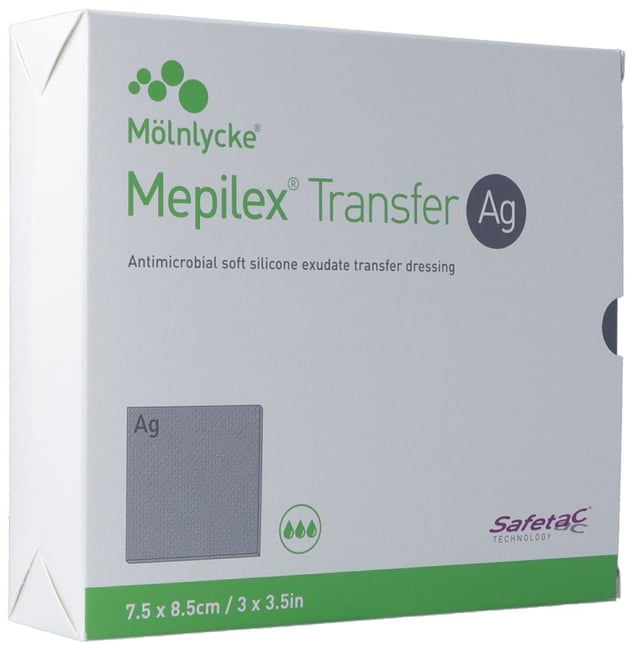 MEPILEX Transfer Ag Drainageverband 7.5x8.5cm 10 Stk | Sun Store Apotheke