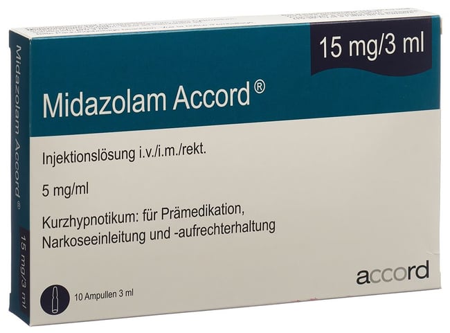 MIDAZOLAM Accord sol inj 15 mg/3ml amp 3 ml | Pharmacie Sun Store