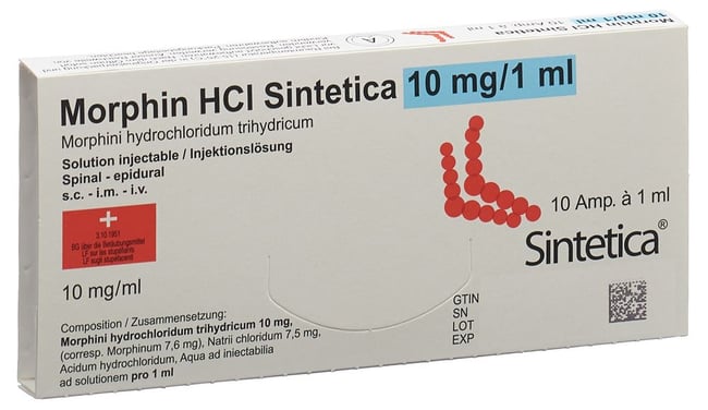 MORPHINE HCL Sintetica Inj Lös 10 mg/ml Amp 1 ml | Sun Store Apotheke