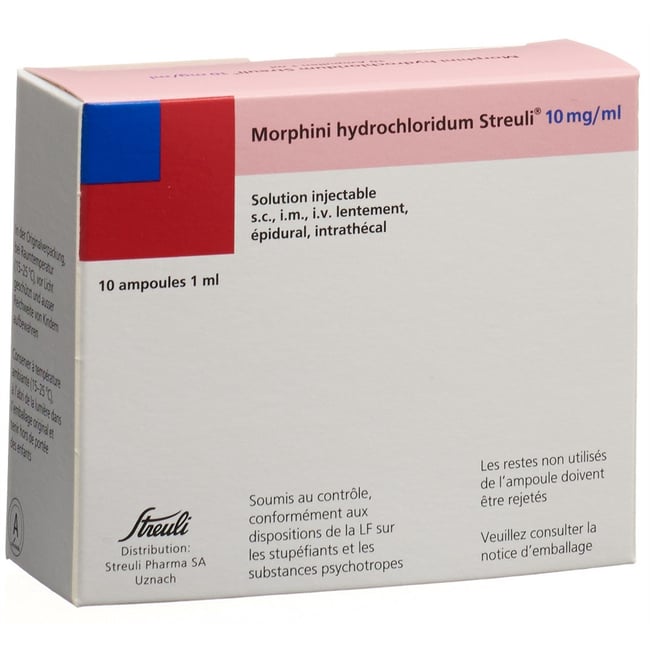 MORPHINE HCL Streuli sol inj 10 mg/ml amp 1 ml | Pharmacie Sun Store