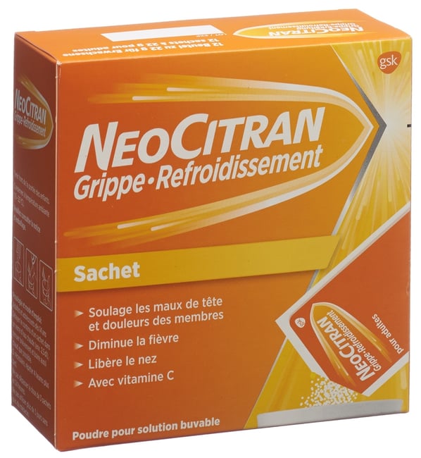 NEOCITRAN Grippe refroidissements pdr adult sach 12 pce | Pharmacie Sun ...