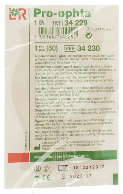 PRO OPHTA S compresse oculaire L transparente 1 pce | Pharmacie Sun Store