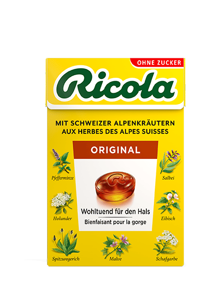 Ricola Original Bonbons Pastillen ohne Zucker mit Stevia Box 50 g | Sun ...