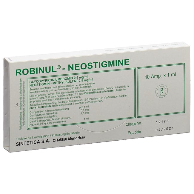 ROBINUL-NEOSTIGMINE Neostigmine Inj Lös Amp 1 ml | Sun Store Apotheke