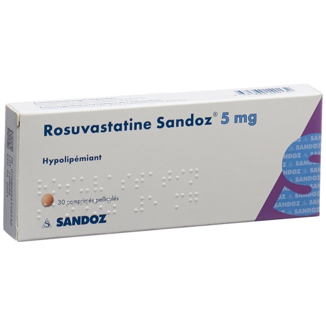ROSUVASTATINE Sandoz cpr pell 5 mg blist 30 pce | Pharmacie Sun Store