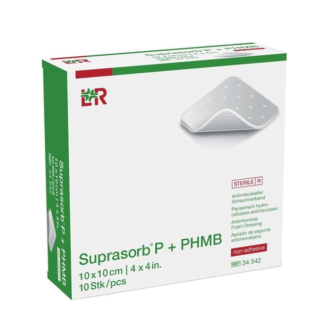 SUPRASORB P + PHMB antimikrobieller Schaumverband 10x10cm 10 Stk | Sun ...