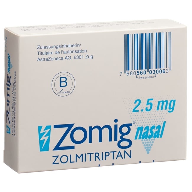 ZOMIG nasal spray nasal 2.5 mg monodos 2 pce | Pharmacie Sun Store