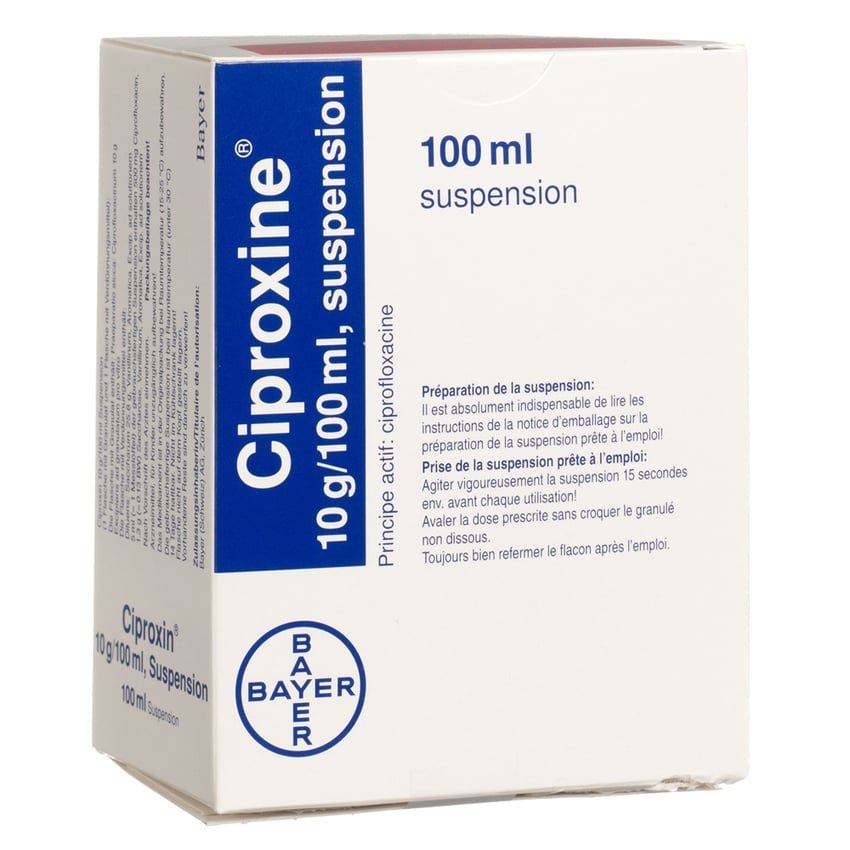 CIPROXINE gran 10 g/100ml et solvant pour suspension buvable fl 100 ml ...