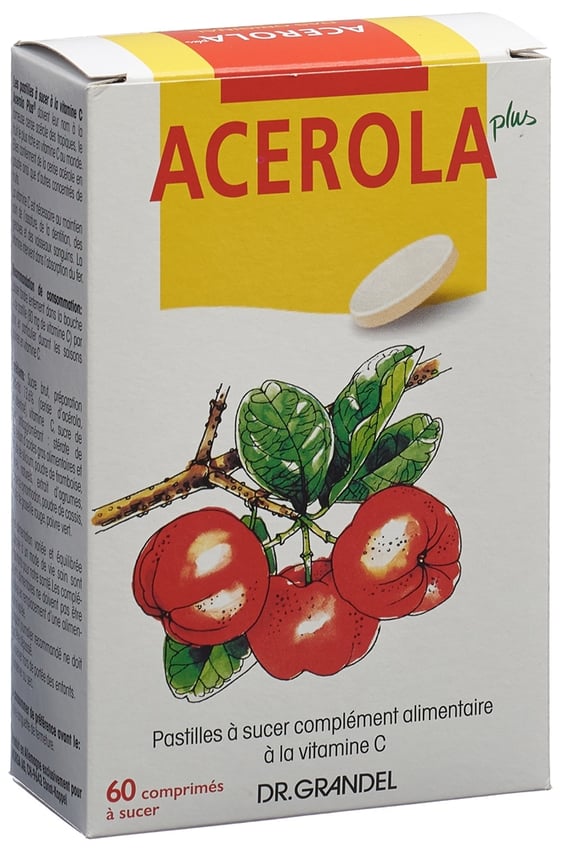 DR GRANDEL Acerola Plus past à sucer cpr sucer vitamine C 60 pce ...