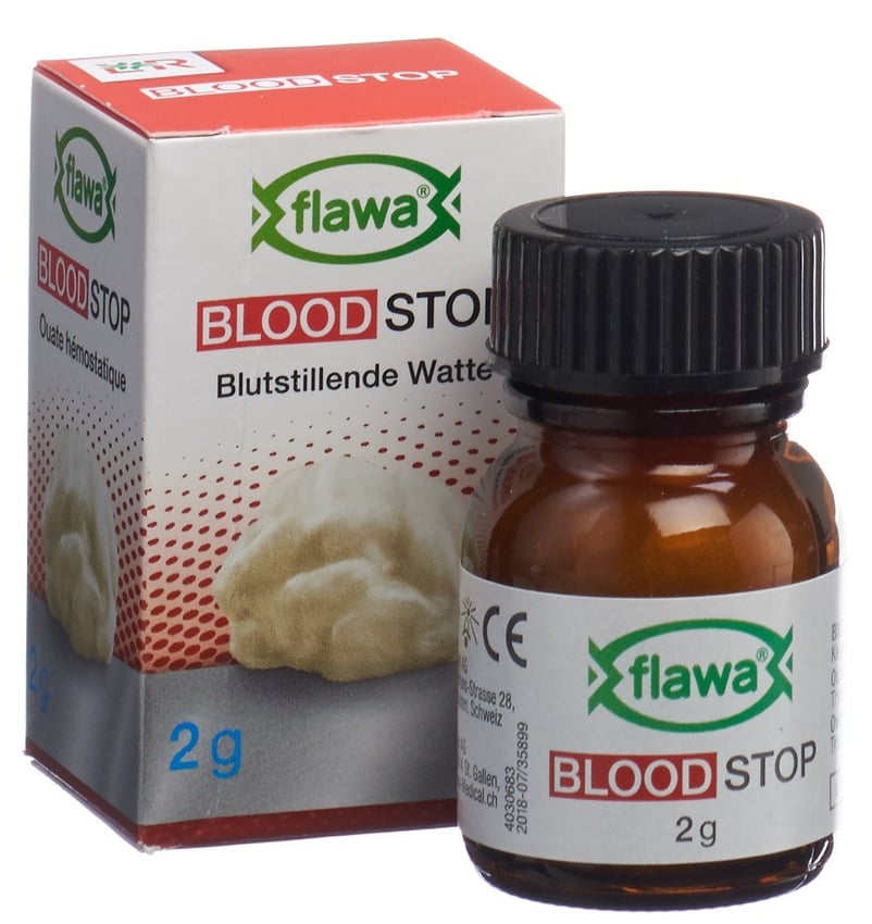 FLAWA Blood Stop ouate hémostatique stérilisée verre 2 g | Pharmacie ...
