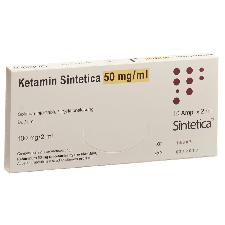 KETAMINE Sintetica sol inj 50 mg/ml 2ml ampoules amp 10 pce | Pharmacie ...