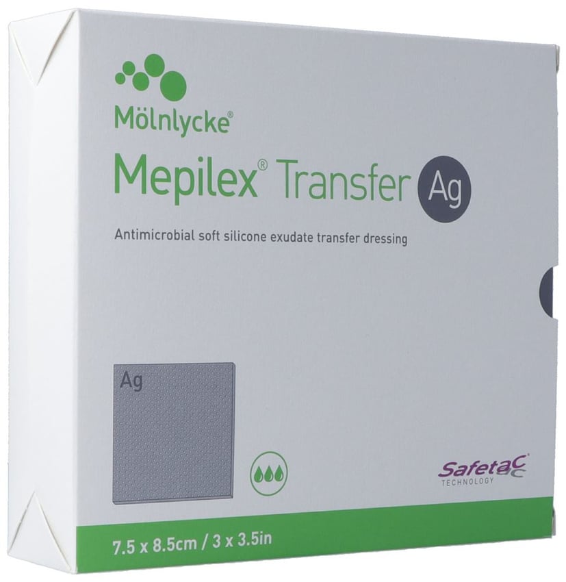 MEPILEX Transfer Ag Drainageverband 7.5x8.5cm 10 Stk | Sun Store Apotheke
