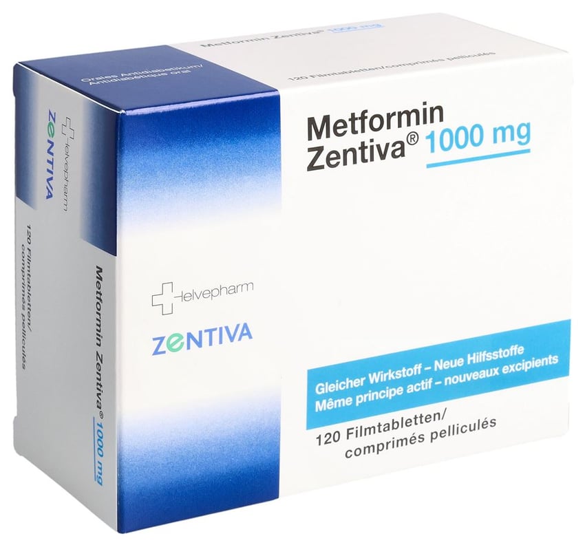 METFORMINE Zentiva cpr pell 1000 mg (nouv) 120 pce | Pharmacie Sun Store