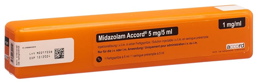 MIDAZOLAM Accord sol inj 5 mg/5ml seringue préremplie ser pré 5 ml ...