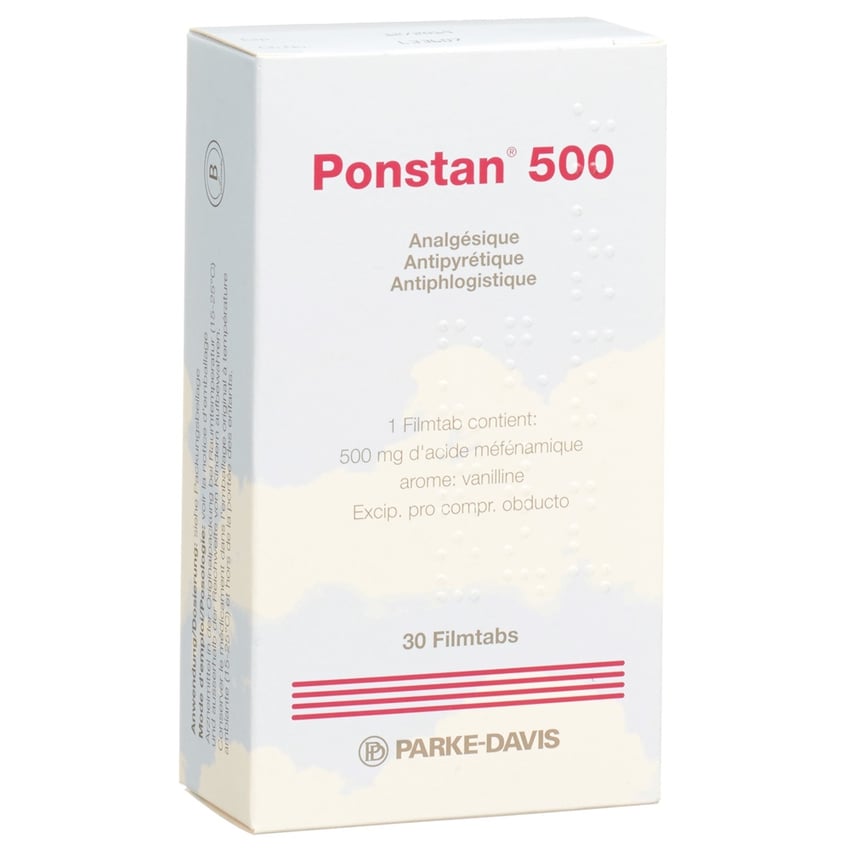 Ponstan cpr pell 500 mg blist 30 pce | Pharmacie Sun Store