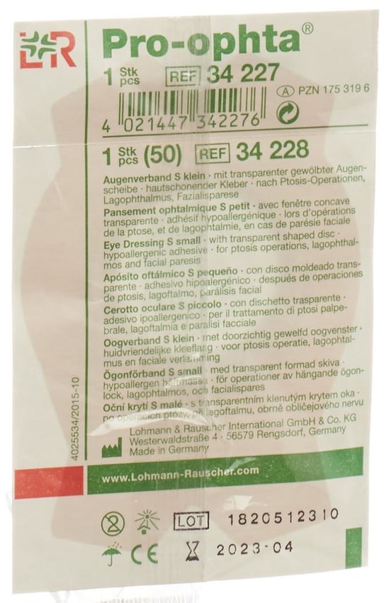 PRO OPHTA Augenverband S durchsichtig 1 Stk | Sun Store Apotheke