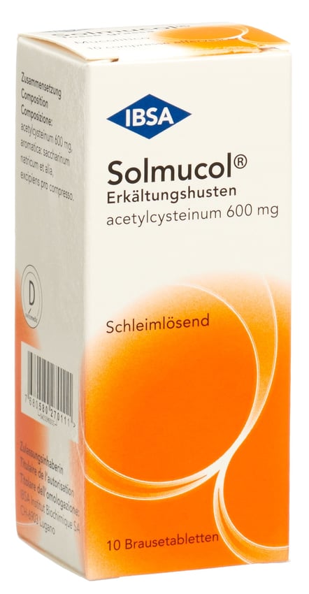 SOLMUCOL Erkältungshusten Brausetabl 600 mg Ds 10 Stk | Sun Store Apotheke