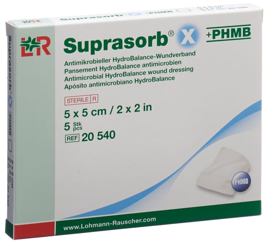 SUPRASORB X + PHMB pansement HydroBalance 5x5cm antimicrobien 5 pce ...