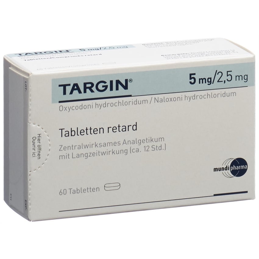 TARGIN cpr ret 5 mg/2.5 mg blist 60 pce | Pharmacie Sun Store