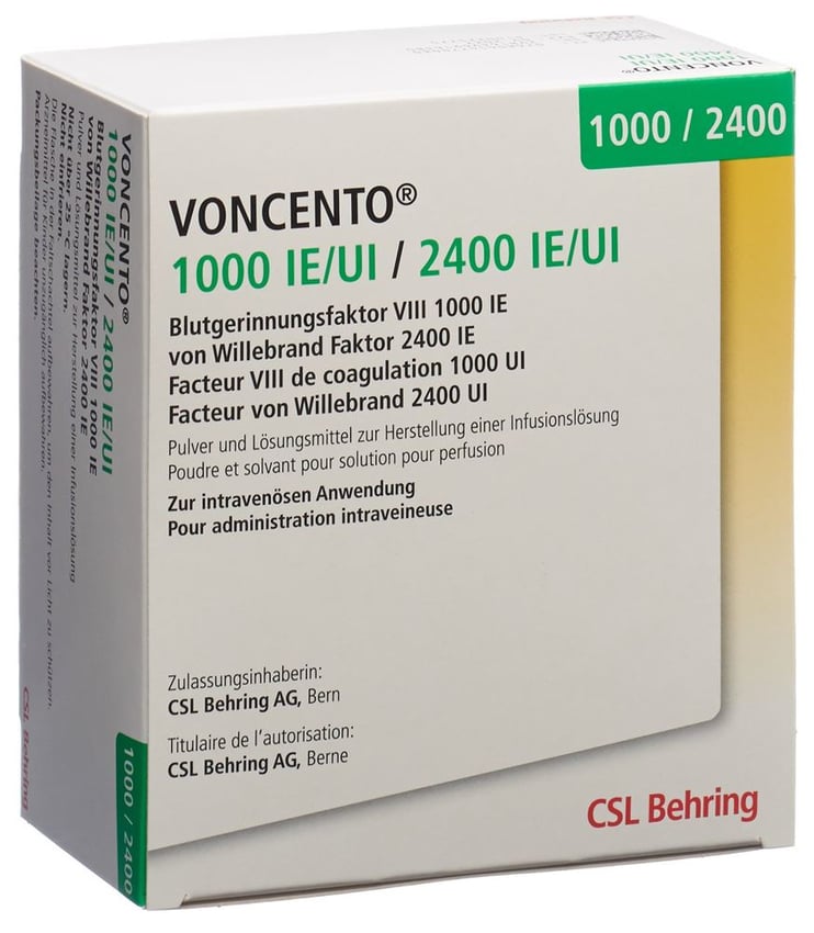 Voncento 1000 UI/2400 UI subst sèche avec solvant 10 ml flac 1 pce ...