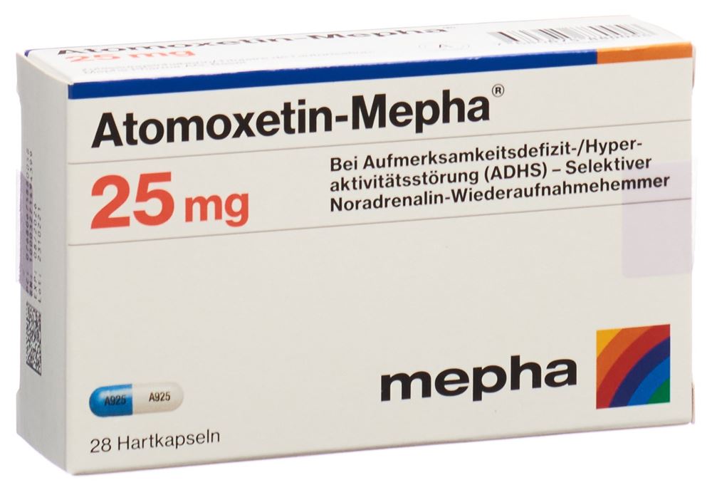 ATOMOXETINE Mepha Kaps 25 mg Blist 28 Stk | Sun Store Apotheke