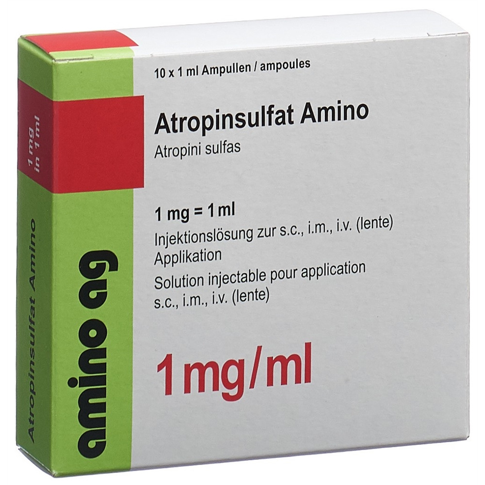 ATROPINSULFAT Amino Inj Lös 1 mg/ml Amp 1 ml | Sun Store Apotheke