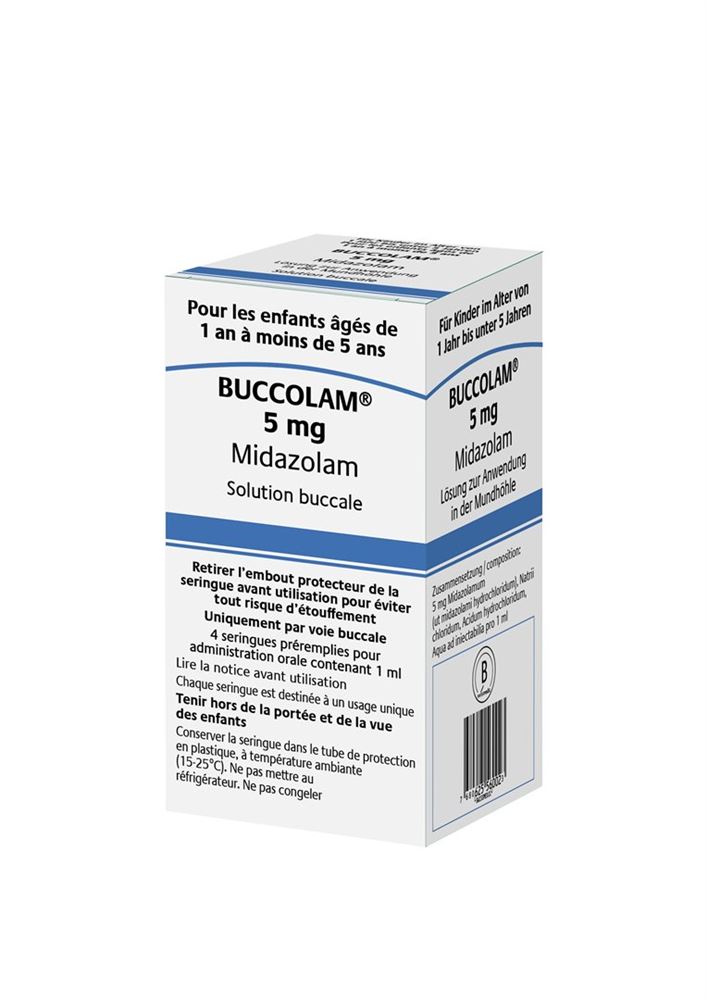 BUCCOLAM Lös 5 mg/1ml zur Anwendung in der Mundhöhle Fertspr 4 Stk ...