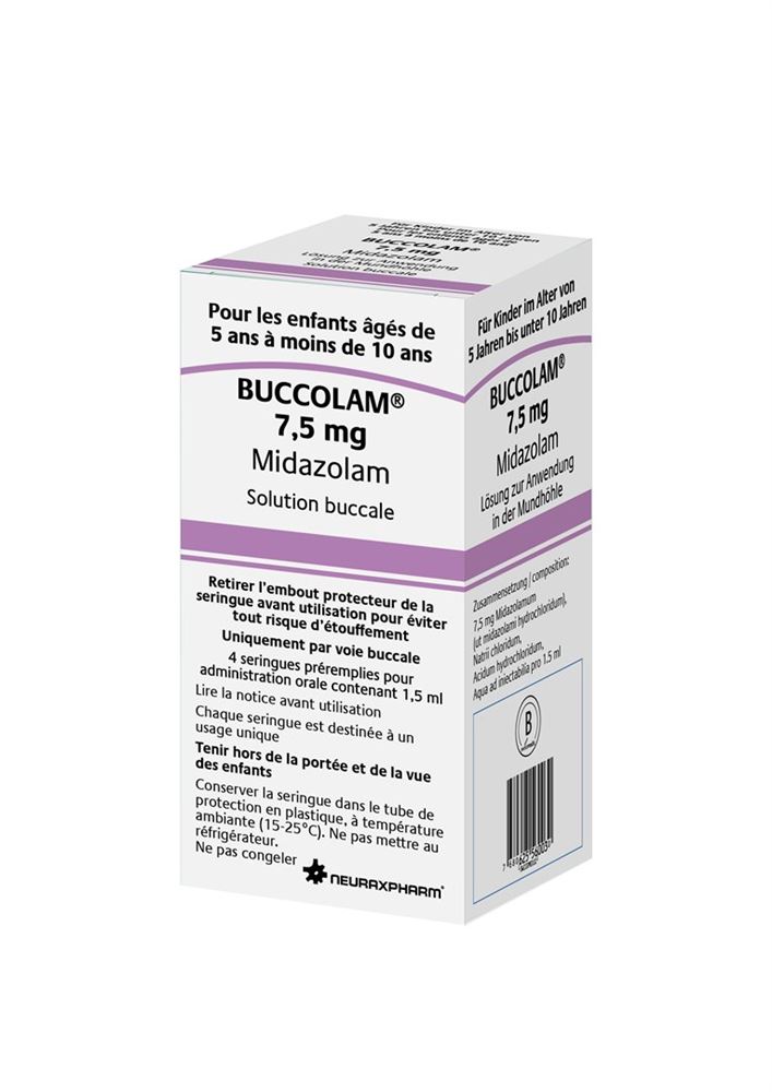 BUCCOLAM sol 7.5 mg/1.5ml buccale ser pré 4 pce | Pharmacie Sun Store